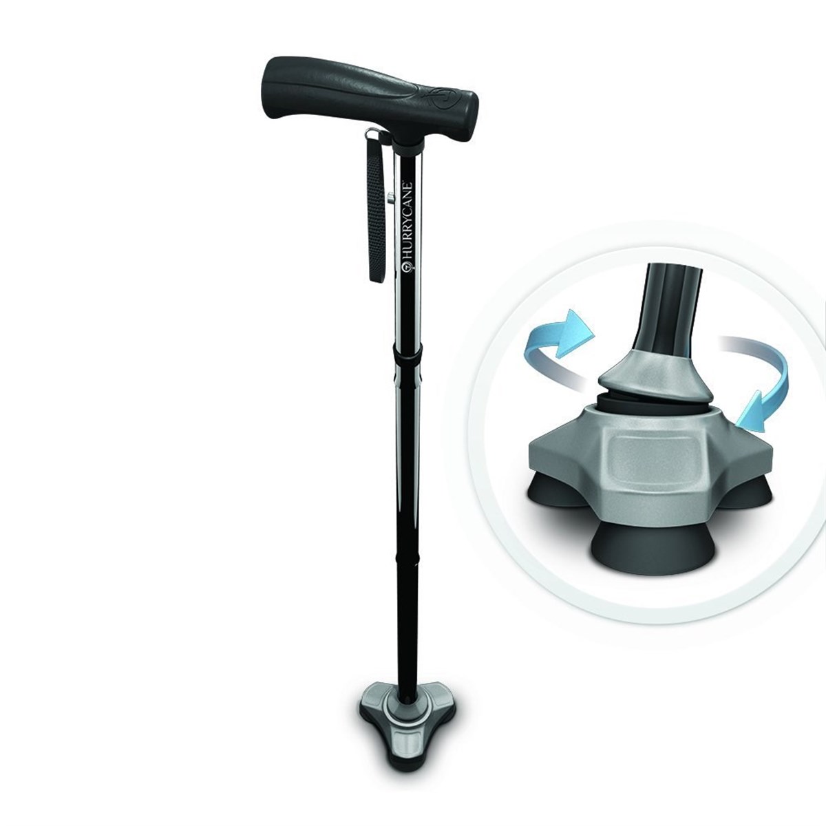 4 Ayaklı Güvenilir Katlanabilir Işıklı Çok Fonksiyonku Baston