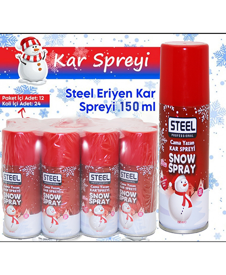 STEEL CK-7597 SNOW SPRAY CAMA YAZAN KAR SPREYİ 150ML - 30.80 TL + KDV
